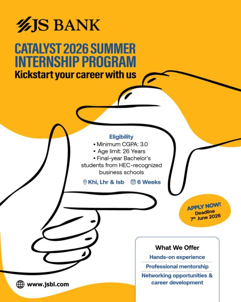 JS Bank Summer Internship Program 2026